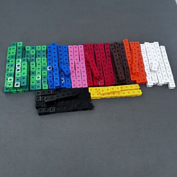 Source Unknown | Toys | 49 Interlocking Unifix Counting Linking Cubes ...
